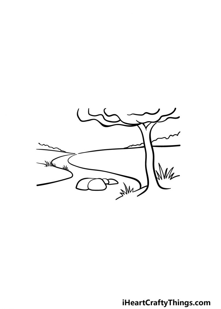 River Drawing - How To Draw A River Step By Step