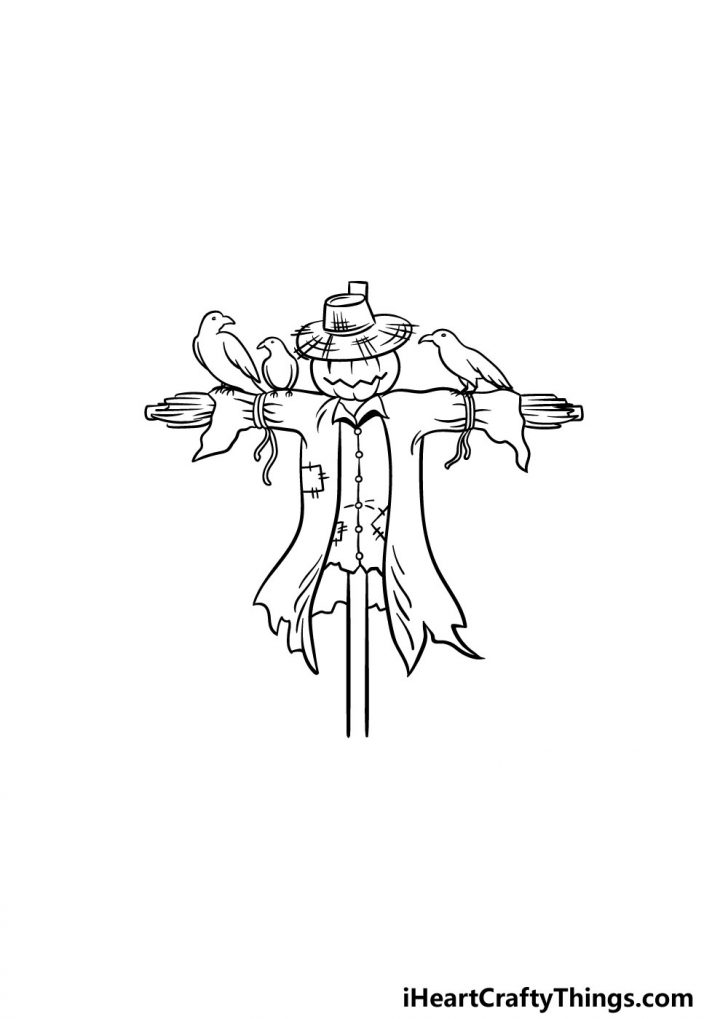 Scarecrow Drawing - How To Draw A Scarecrow Step By Step