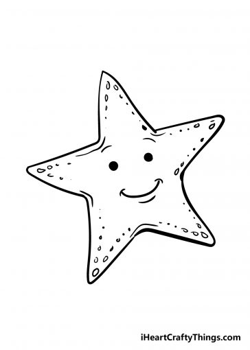 Starfish Drawing - How To Draw A Starfish Step By Step
