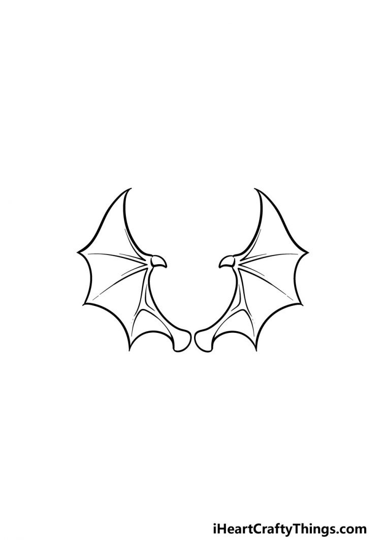 Dragon Wings Drawing - How To Draw Dragon Wings Step By Step