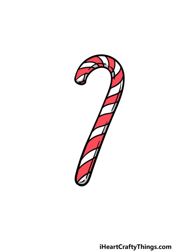Candy Cane Drawing - How To Draw A Candy Cane Step By Step