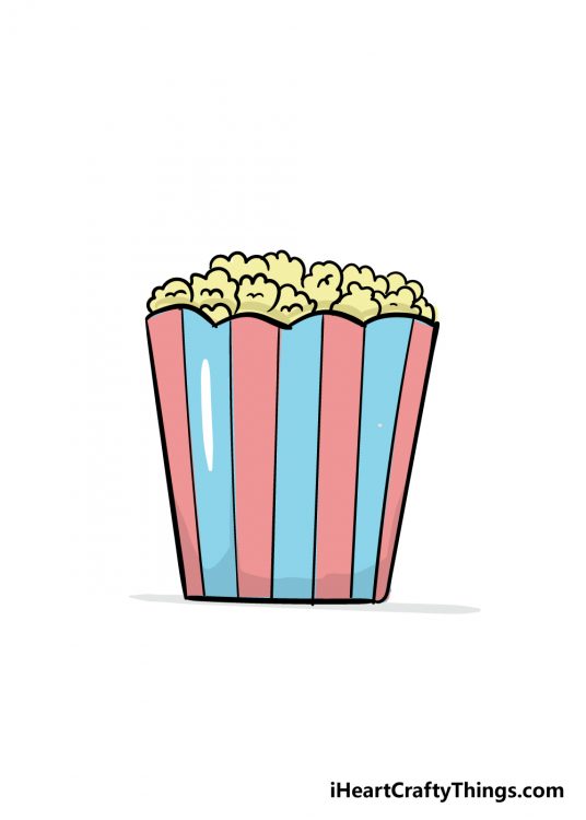 Popcorn Drawing - How To Draw Popcorn Step By Step