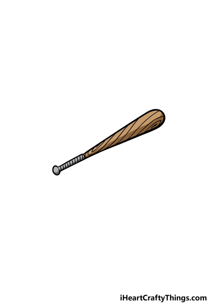 Baseball Bat Drawing - How To Draw A Baseball Bat Step By Step