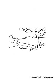 River Drawing - How To Draw A River Step By Step