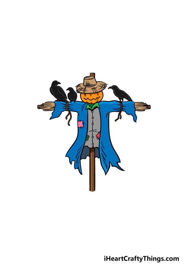 Scarecrow Drawing - How To Draw A Scarecrow Step By Step