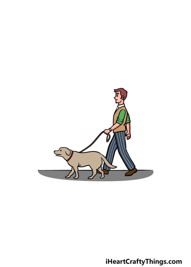 Man With A Dog Drawing - How To Draw A Man With A Dog Step By Step