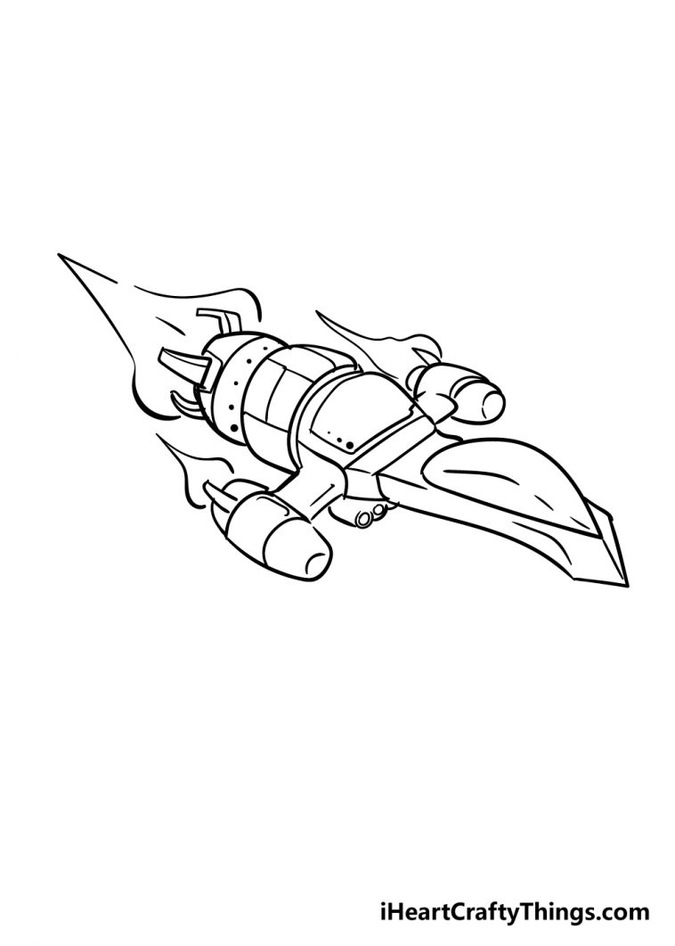 Spaceship Drawing - How To Draw A Spaceship Step By Step