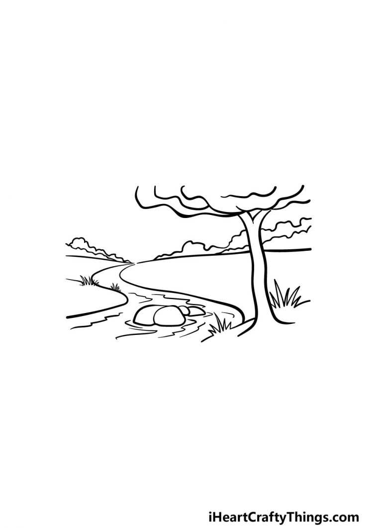 River Drawing - How To Draw A River Step By Step