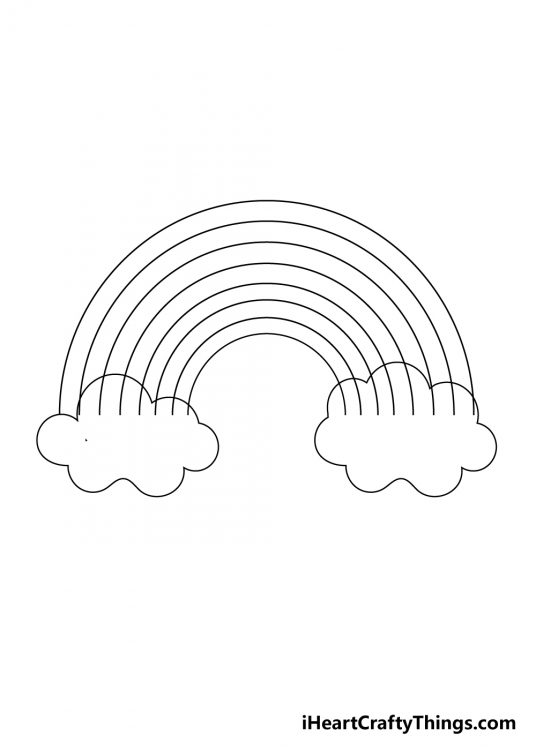 Rainbow Drawing - How To Draw A Rainbow Step By Step