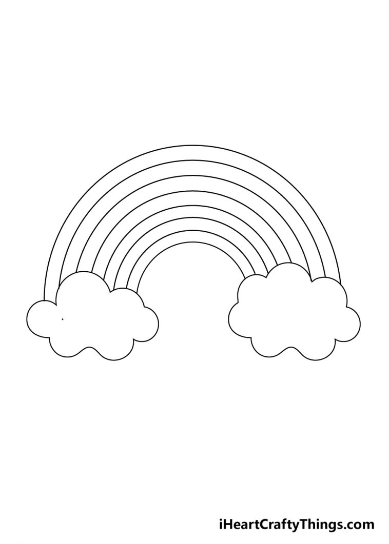 Rainbow Drawing - How To Draw A Rainbow Step By Step
