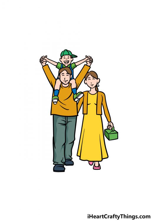 Family Drawing - How To Draw A Family Step By Step