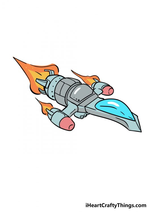 Spaceship Drawing - How To Draw A Spaceship Step By Step