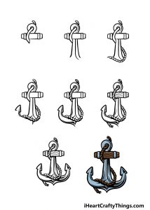 Anchor Drawing - How To Draw An Anchor Step By Step