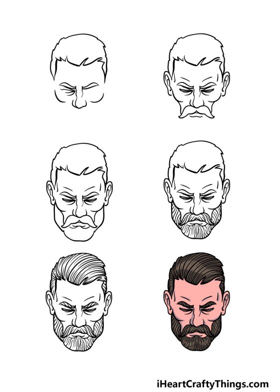 Beard Drawing - How To Draw A Beard Step By Step