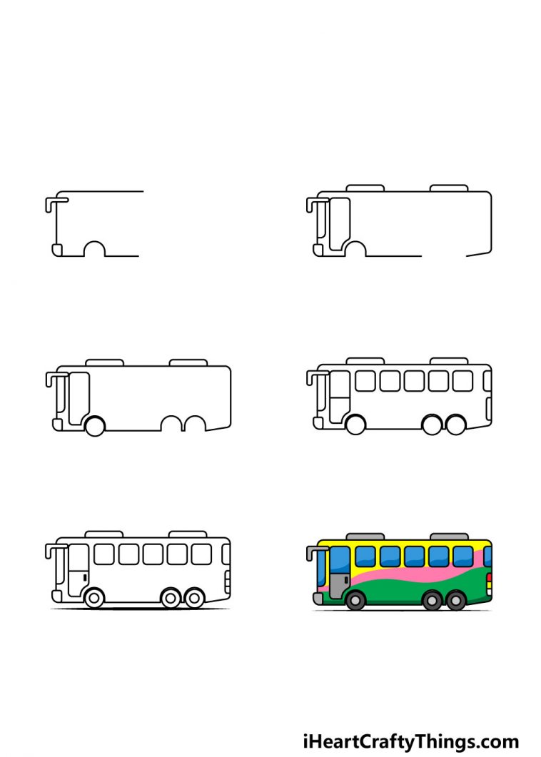 Bus Drawing - How To Draw A Bus Step By Step