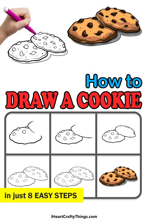 Cookie Drawing - How To Draw A Cookie Step By Step