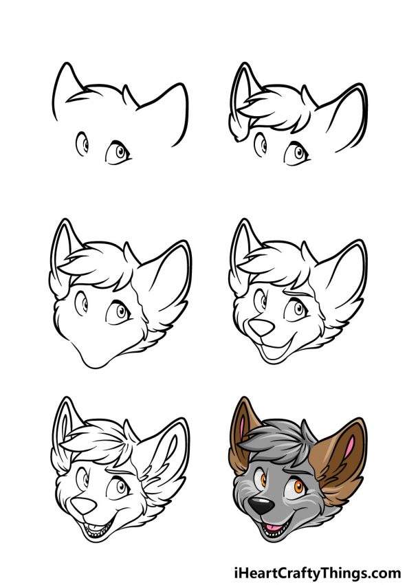Furry Head Drawing - How To Draw A Furry Head Step By Step