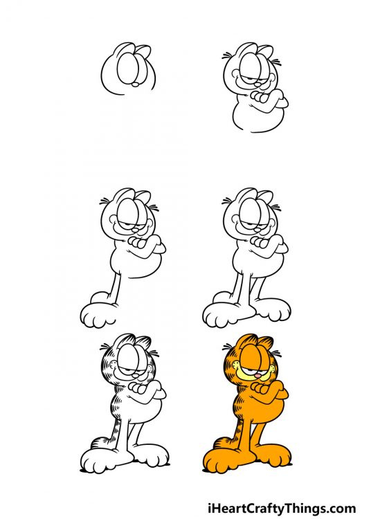 Garfield Drawing - How To Draw Garfield Step By Step