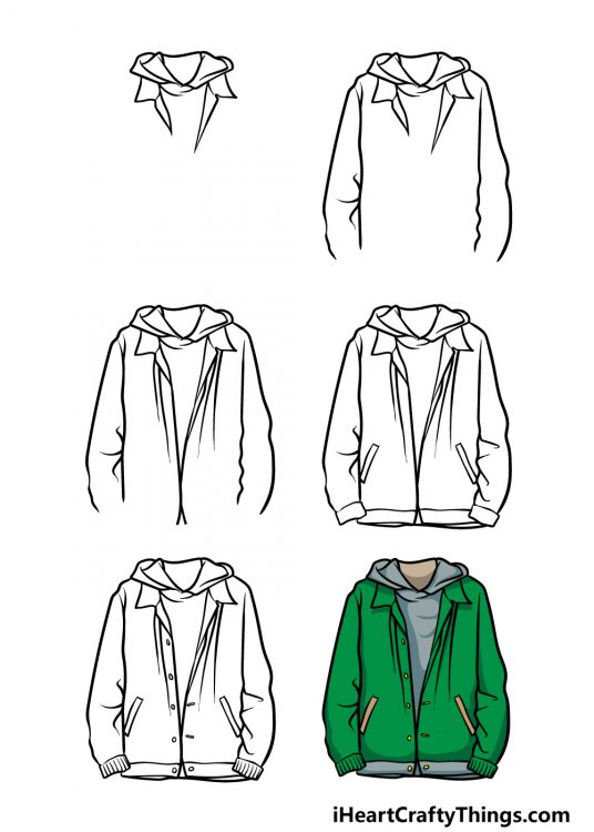 Jacket Drawing - How To Draw A Jacket Step By Step