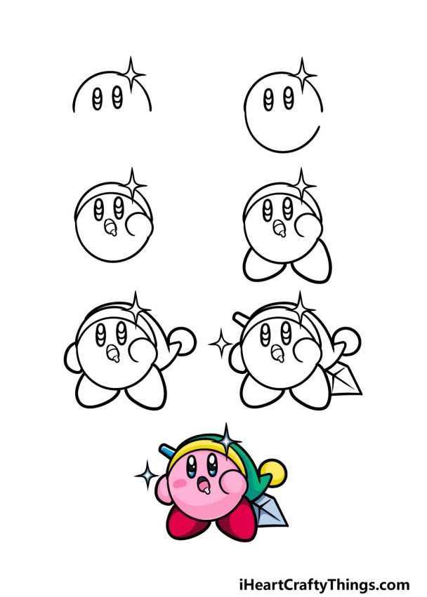 Kirby Drawing - How To Draw Kirby Step By Step