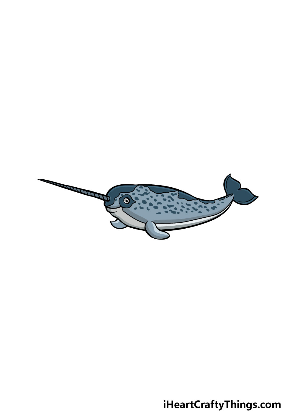 Narwhal Drawing - How To Draw A Narwhal Step By Step