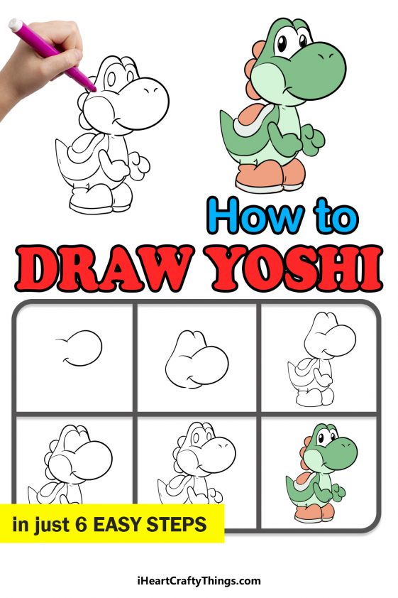 Yoshi Drawing - How To Draw Yoshi Step By Step