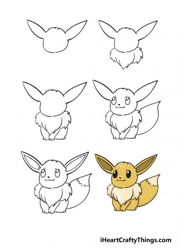 Eevee Drawing - How To Draw Eevee Step By Step