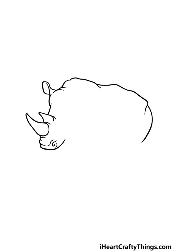 Rhino Drawing - How To Draw A Rhino Step By Step