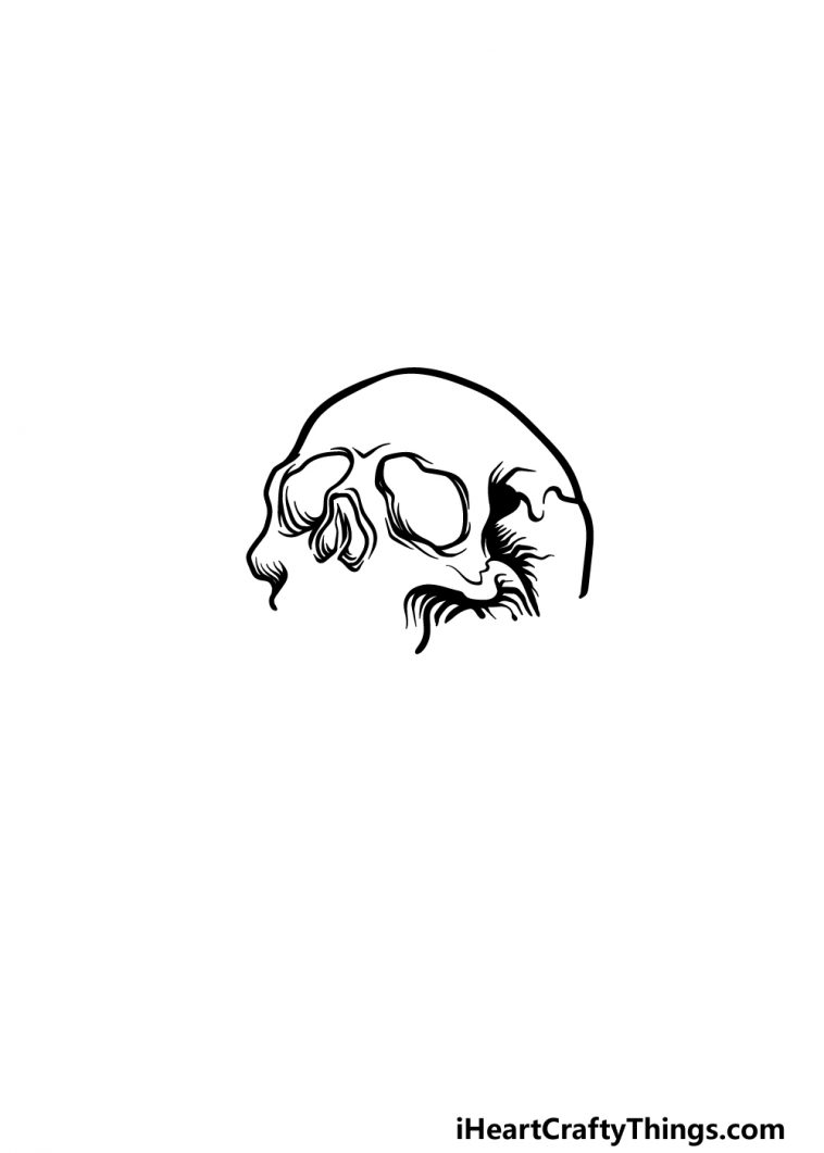 Rose Skull Drawing - How To Draw A Rose Skull Step By Step