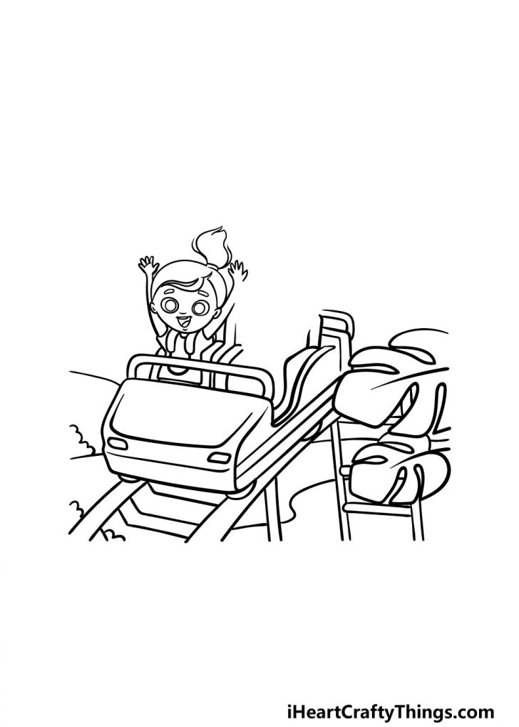 Roller Coaster Drawing - How To Draw A Roller Coaster Step By Step