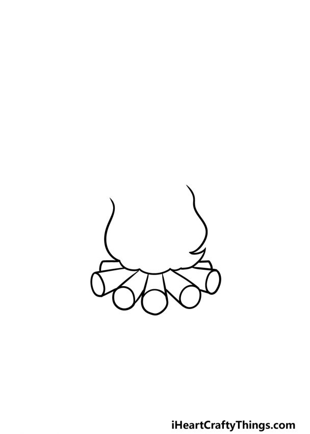 Campfire Drawing - How To Draw A Campfire Step By Step