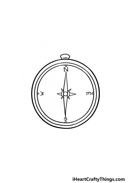 Compass Drawing - How To Draw A Compass Step By Step