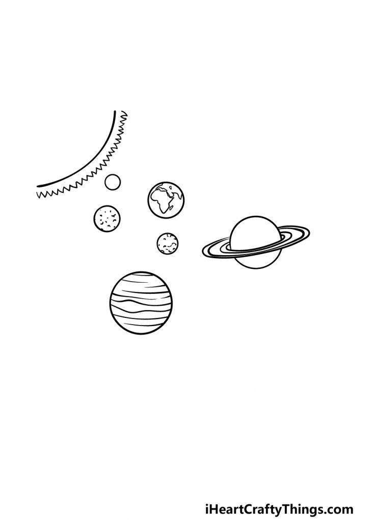 Solar System Drawing - How To Draw The Solar System Step By Step