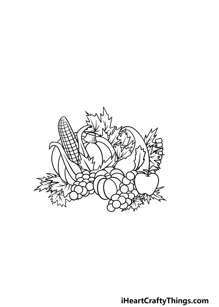 Thanksgiving Drawing - How To Draw Thanksgiving Step By Step