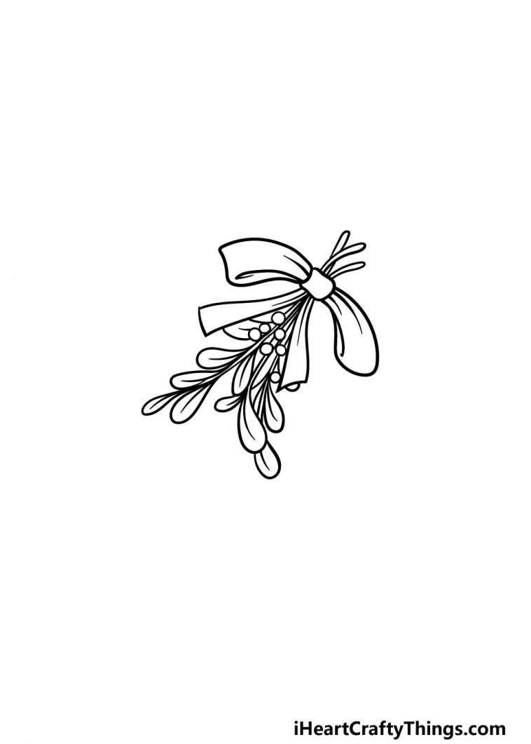 Mistletoe Drawing - How To Draw A Mistletoe Step By Step
