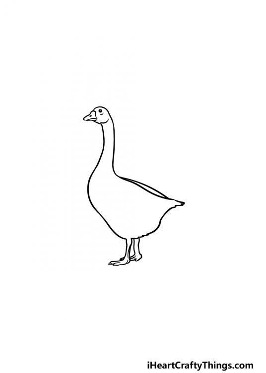 Goose Drawing - How To Draw A Goose Step By Step