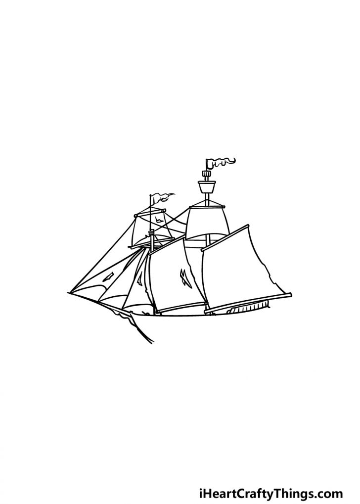 Pirate Ship Drawing - How To Draw A Pirate Ship Step By Step