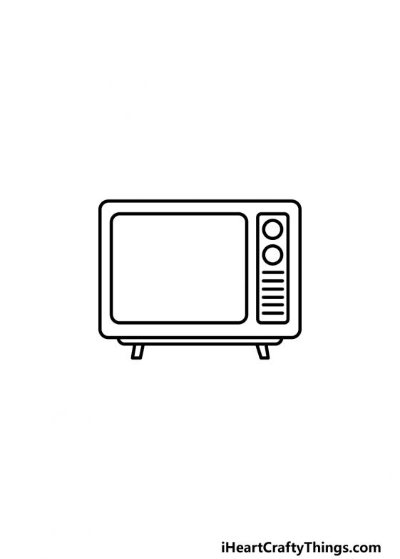 TV Drawing - How To Draw A TV Step By Step