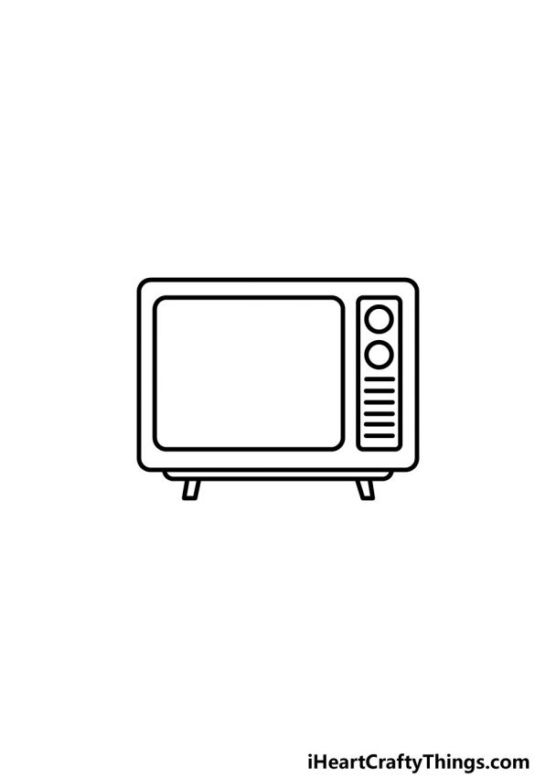 TV Drawing - How To Draw A TV Step By Step
