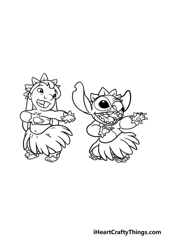 Lilo And Stitch Drawing - How To Draw Lilo And Stitch Step By Step