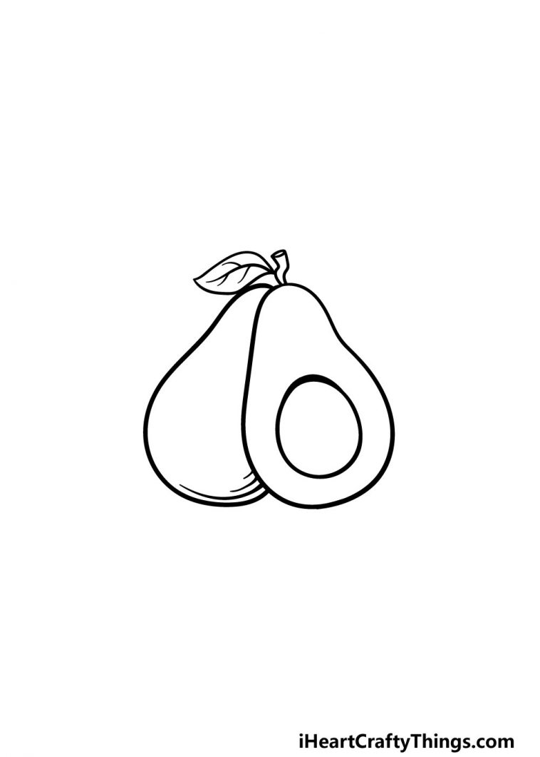 Avocado Drawing - How To Draw An Avocado Step By Step