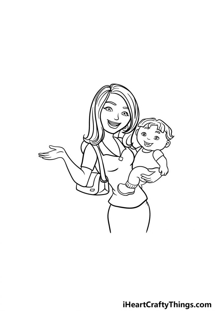 Mom Drawing - How To Draw A Mom Step By Step