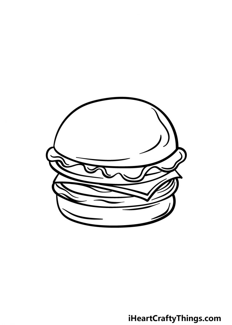 Burger Drawing - How To Draw A Burger Step By Step