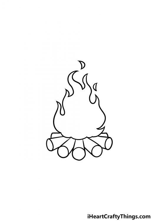 Campfire Drawing - How To Draw A Campfire Step By Step