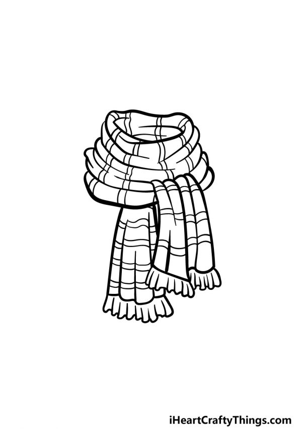 Scarf Drawing - How To Draw A Scarf Step By Step