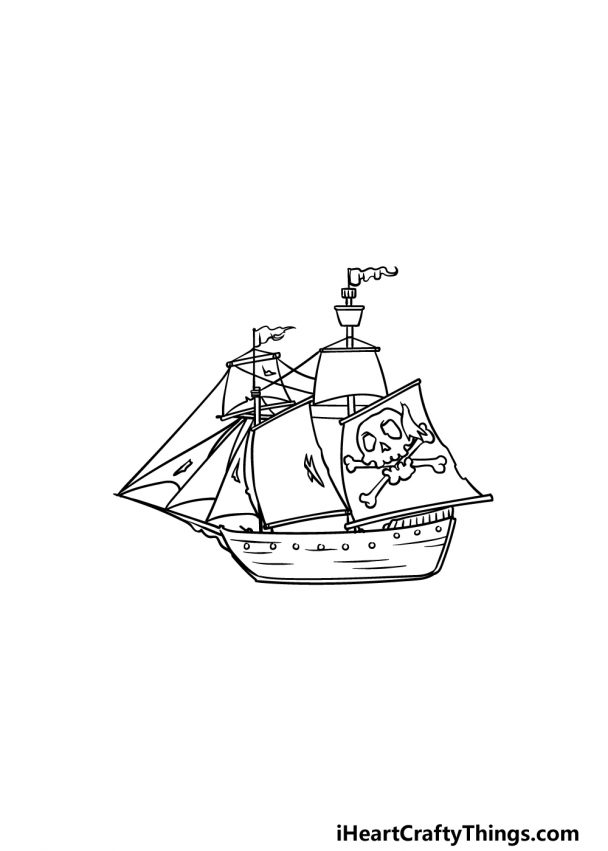 Pirate Ship Drawing - How To Draw A Pirate Ship Step By Step