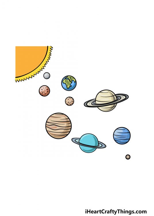 Solar System Drawing - How To Draw The Solar System Step By Step