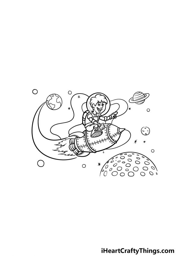 Space Drawing - How To Draw Space Step By Step