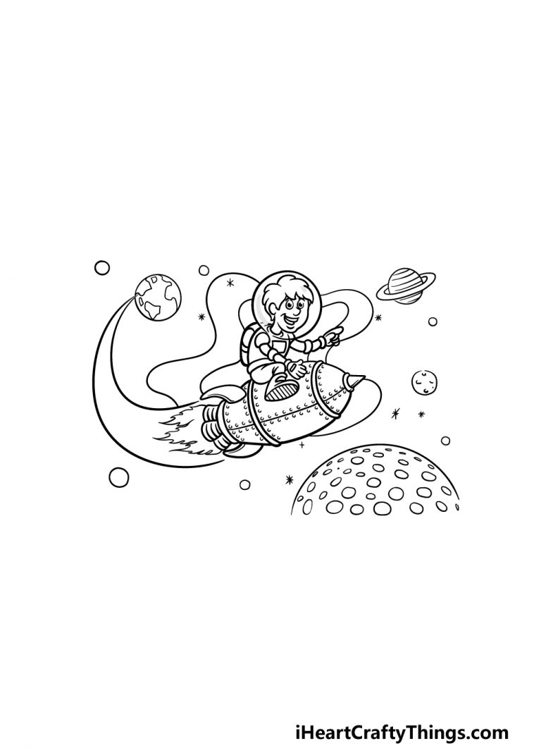 Space Drawing - How To Draw Space Step By Step
