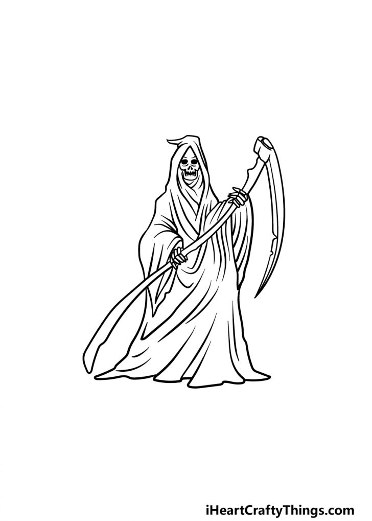 Grim Reaper Drawing - How To Draw Grim Reaper Step By Step
